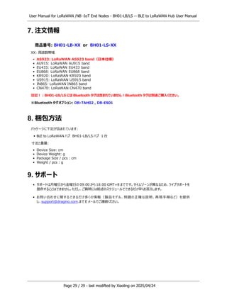 コンパクトBLE to LoRaWANハブ - BH01-LB/LS 日本語マニュアル | PDF
