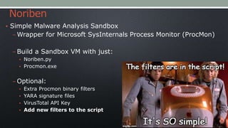 Black Hat 2015 Arsenal: Noriben Malware Analysis | PPTX