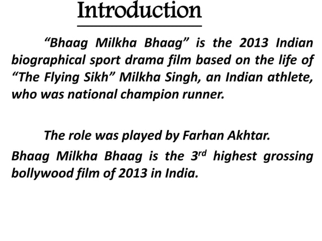 Bhaag Milkha Bhhag | PPTX