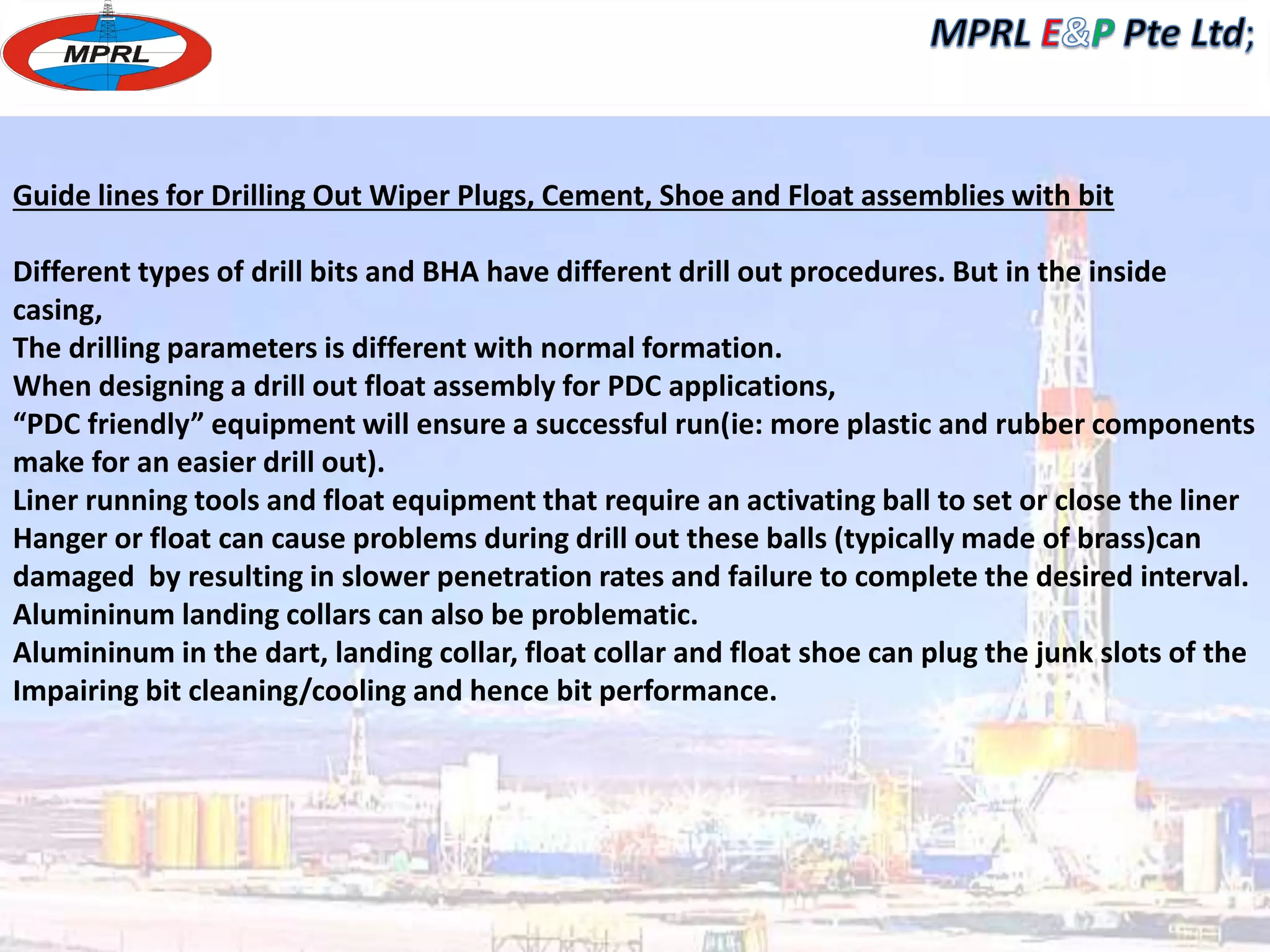 BHA components and performances | PPSX