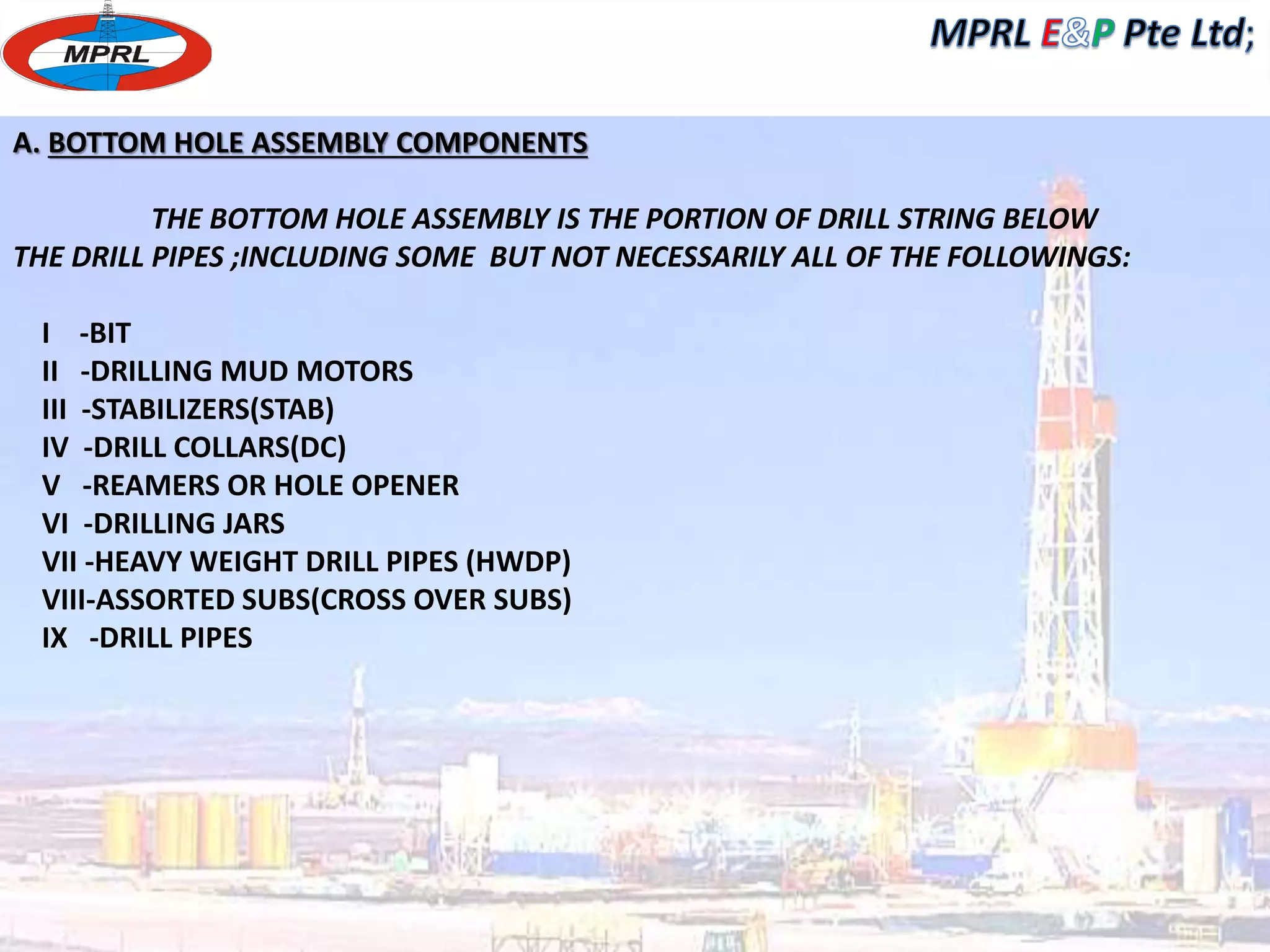 BHA components and performances | PPSX