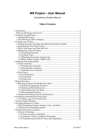 BhadaniS Microsoft Project Manual Training | PDF