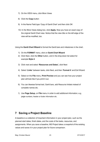 BhadaniS Microsoft Project Manual Training | PDF