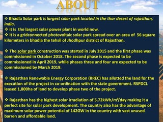bhadla solar park.pptx world's largest solar park | PPTX