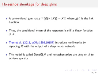 Deep Learning Opening Workshop - Horseshoe Regularization for Machine Learning in Complex and ...