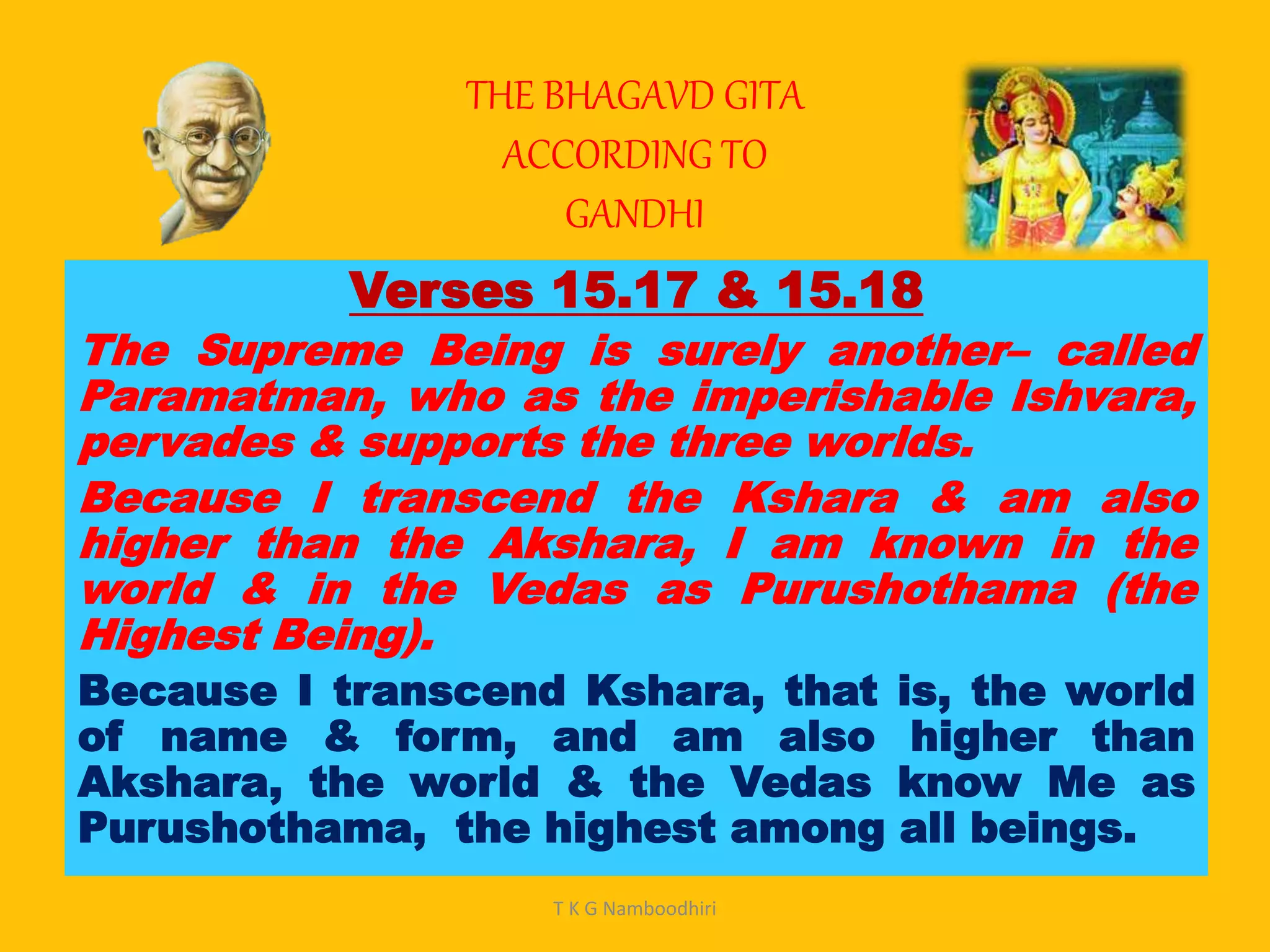 Bhagavad gita according to gandhi chapter 15 | PPTX