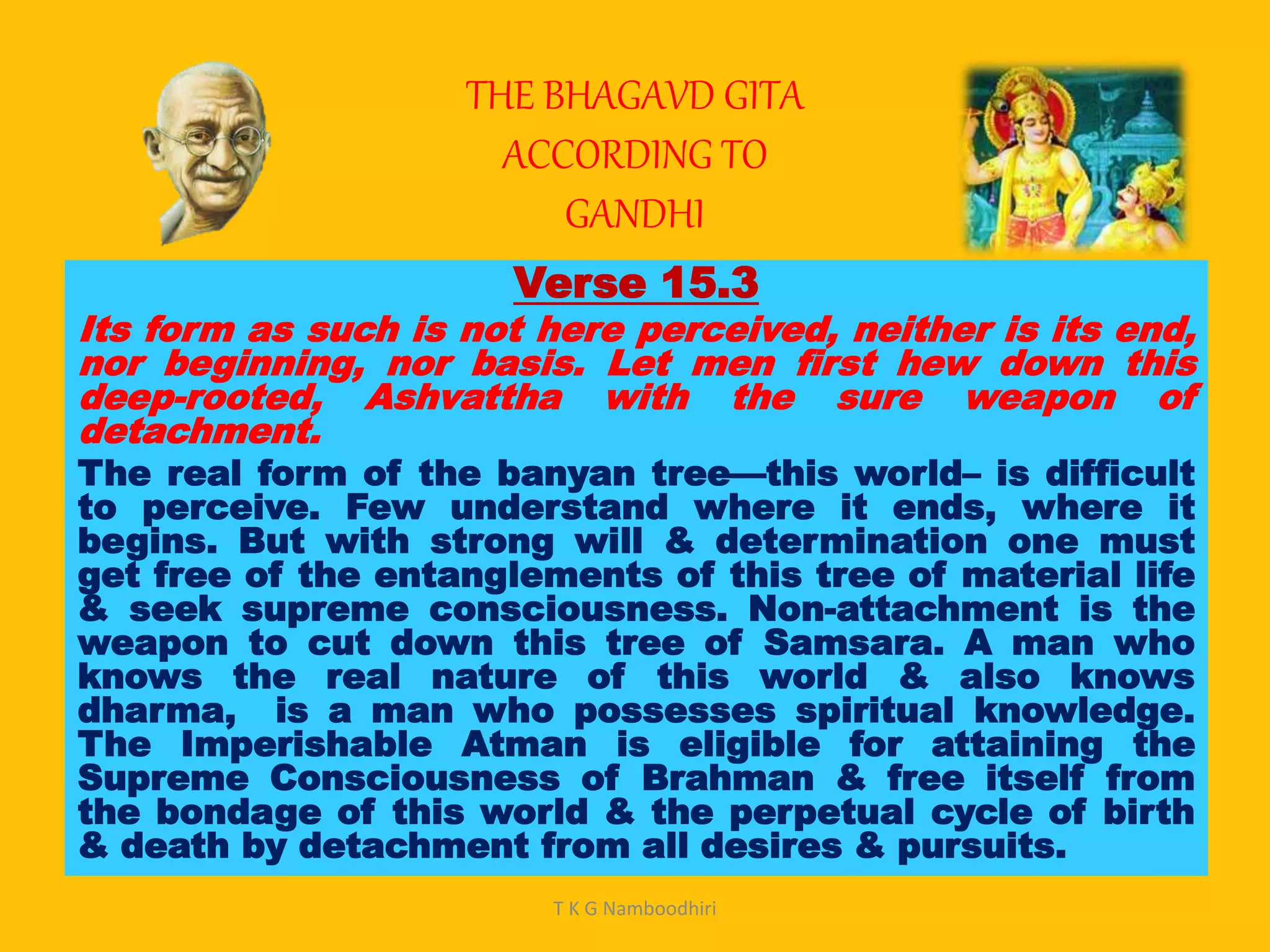 Bhagavad gita according to gandhi chapter 15 | PPTX