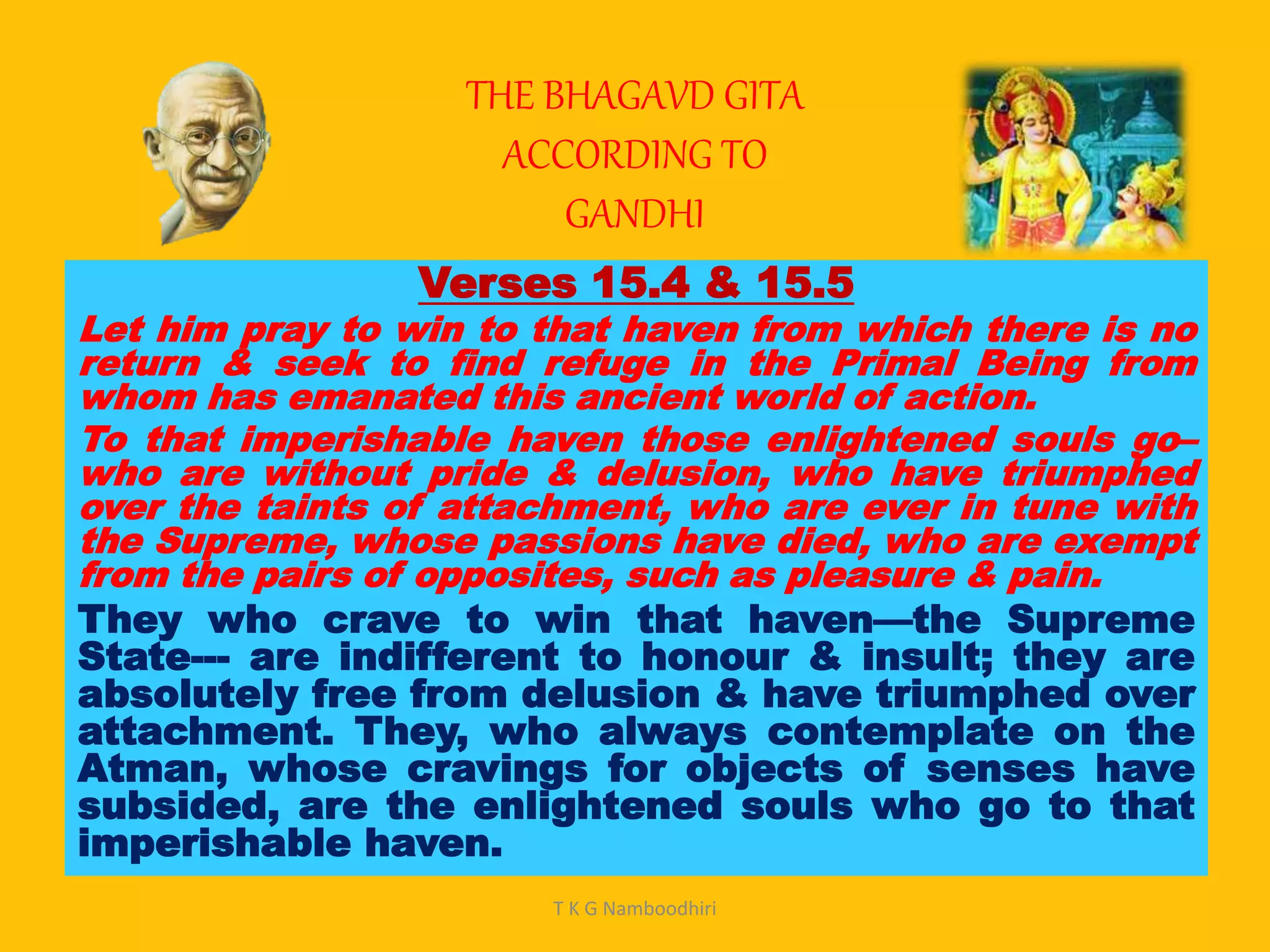 Bhagavad gita according to gandhi chapter 15 | PPTX