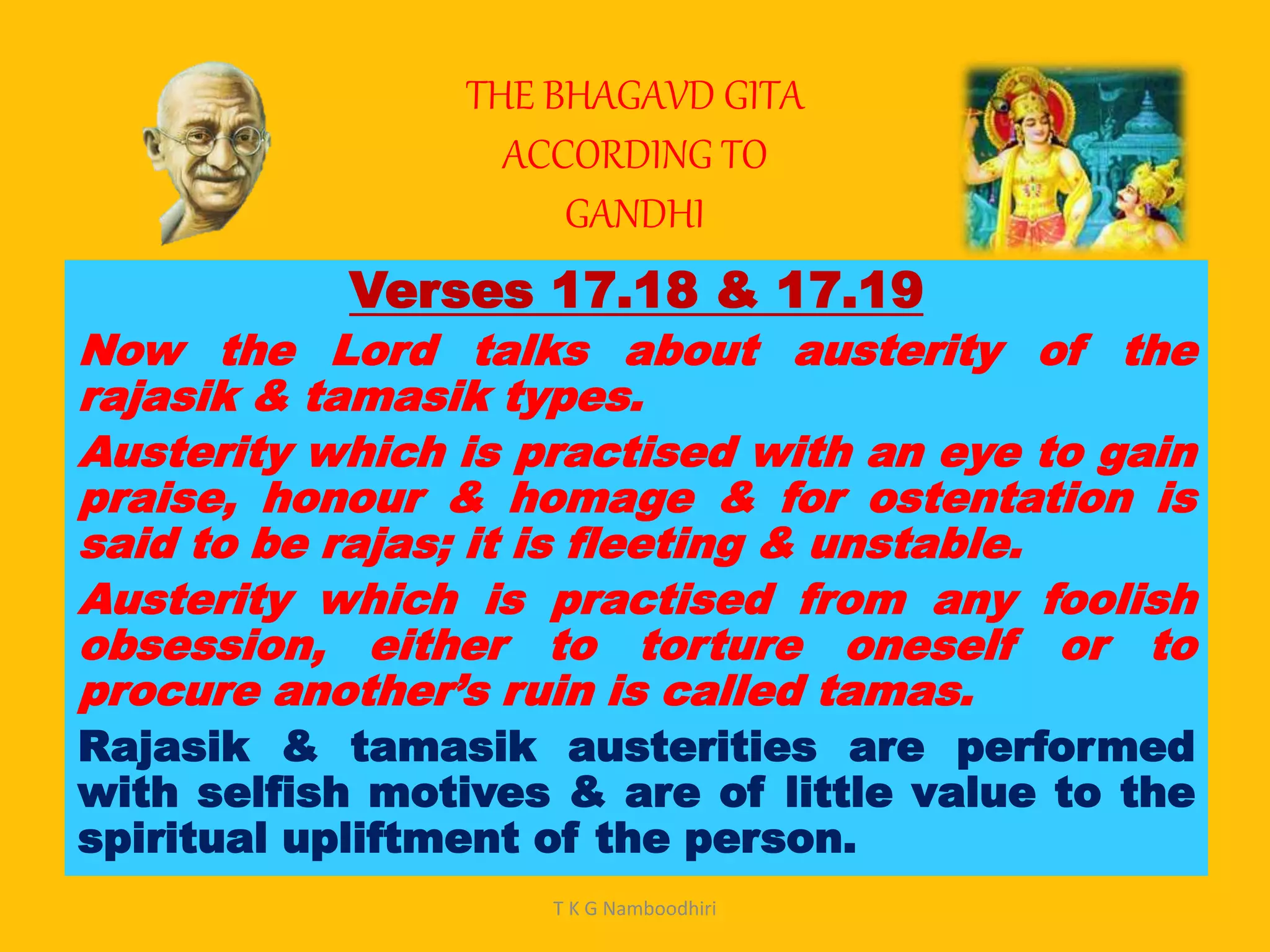 Bhagavad gita according to gandhi chapter 17 | PPT