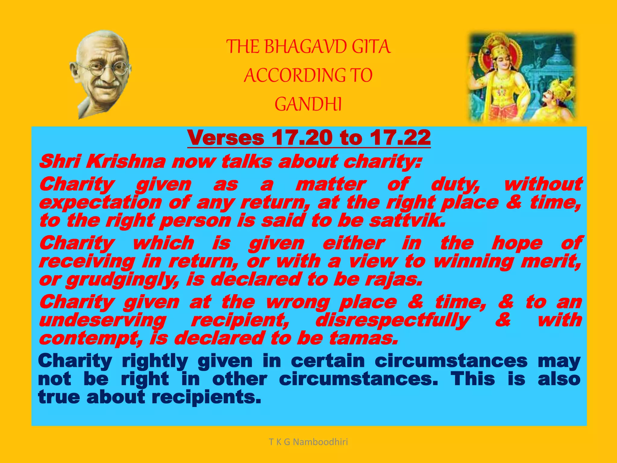 Bhagavad gita according to gandhi chapter 17 | PPT