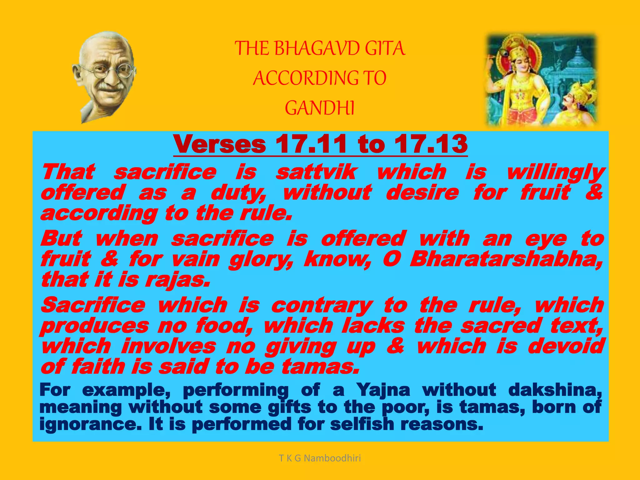 Bhagavad gita according to gandhi chapter 17 | PPT