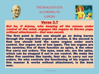 Bhagavad gita according to gandhi chapter 3 | PPTX