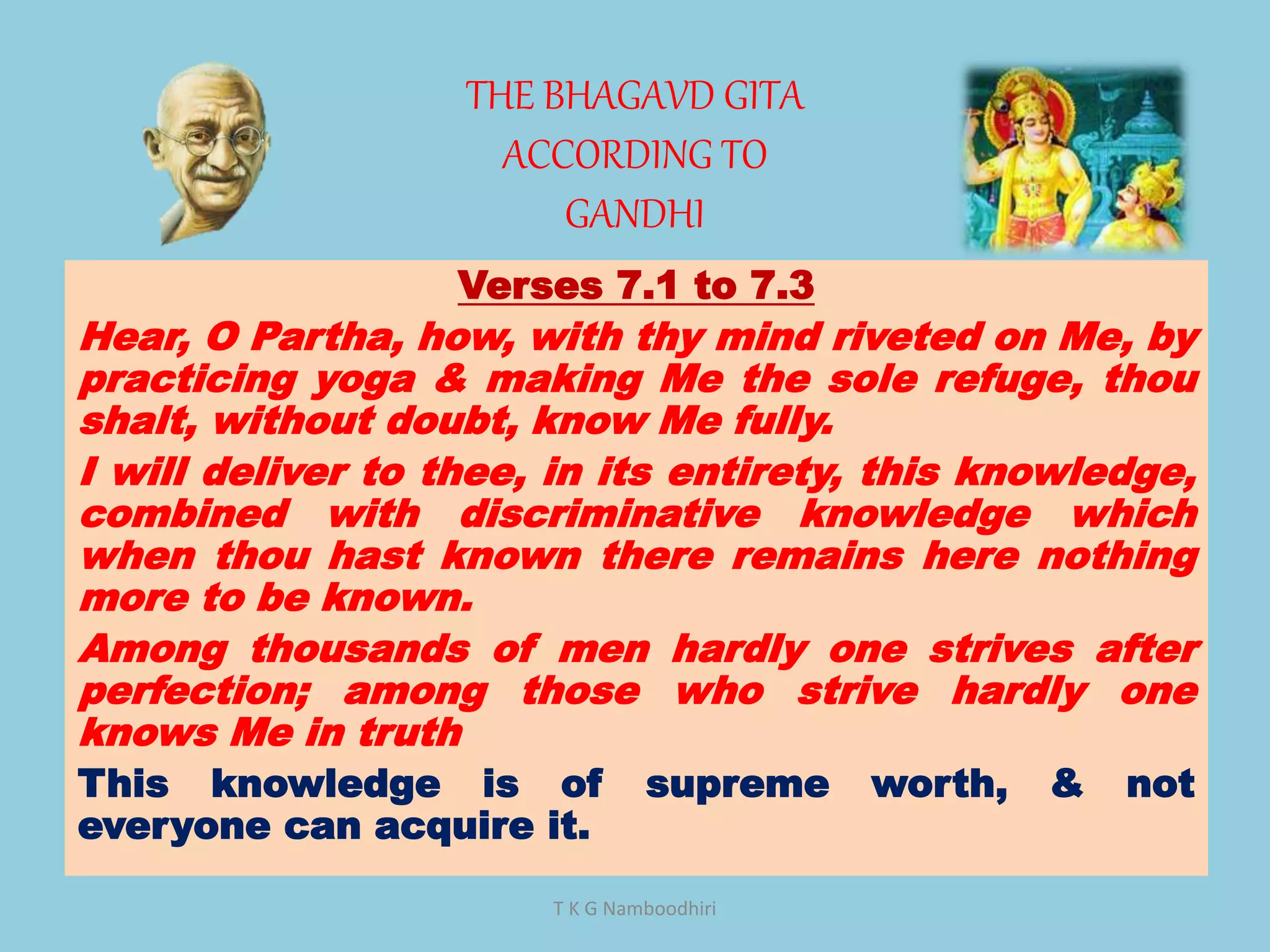Bhagavad gita according to gandhi chapter 7 | PPTX | Hinduism ...