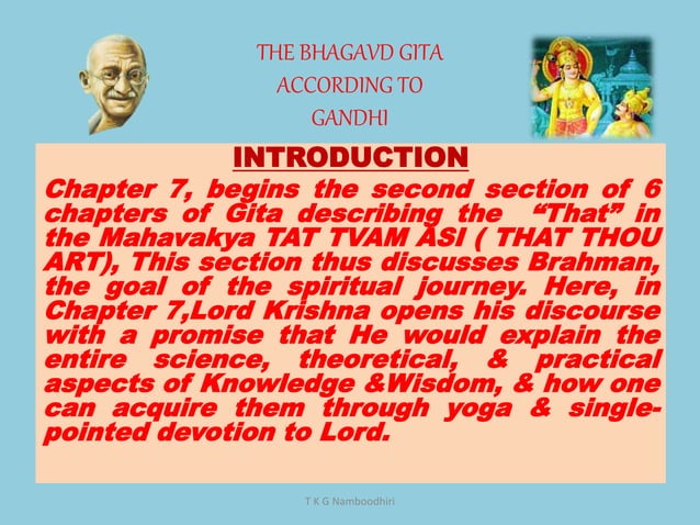 Bhagavad gita according to gandhi chapter 7 | PPTX | Hinduism ...