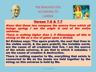 Bhagavad gita according to gandhi chapter 7 | PPTX