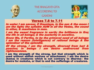 Bhagavad gita according to gandhi chapter 7 | PPTX