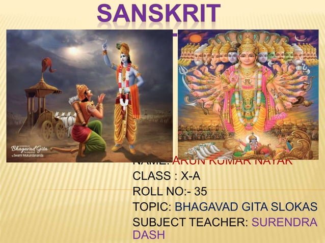 Bhagavad gita sanskrit ppt | PPTX