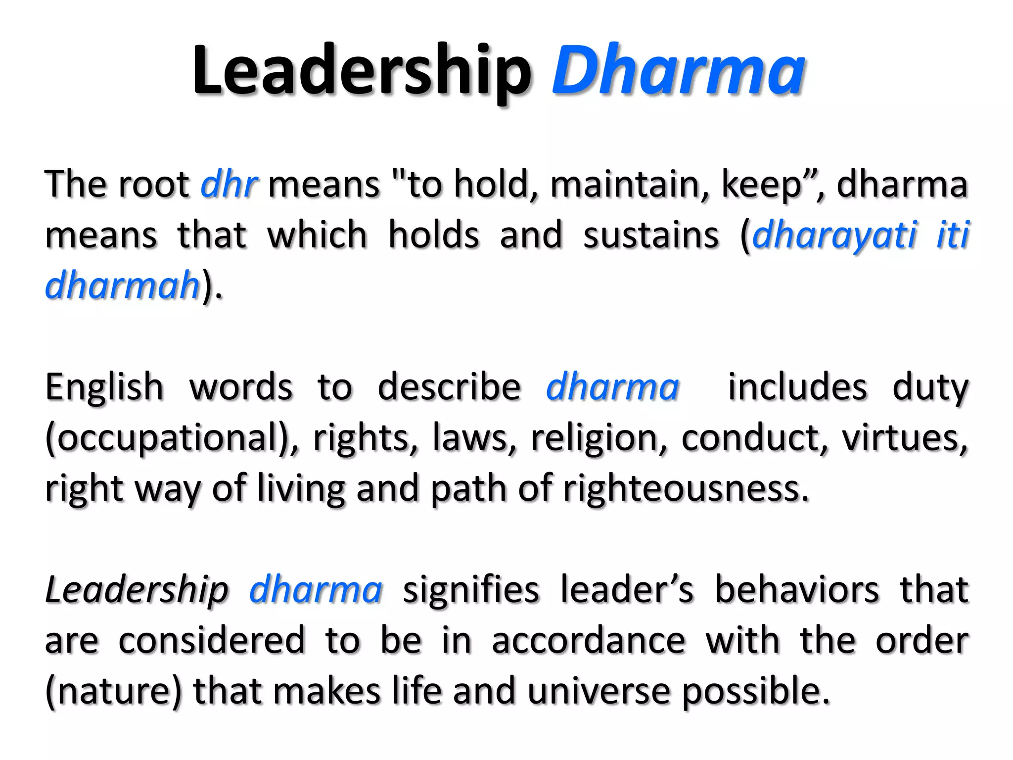 Bhagavad gita & the dharmic approach to leadership development | PDF ...