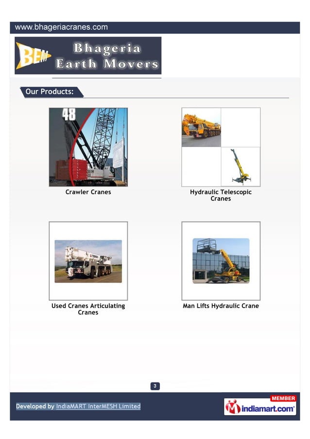 Bhageria Earth Movers, Jaipur, Crawler Cranes | PDF