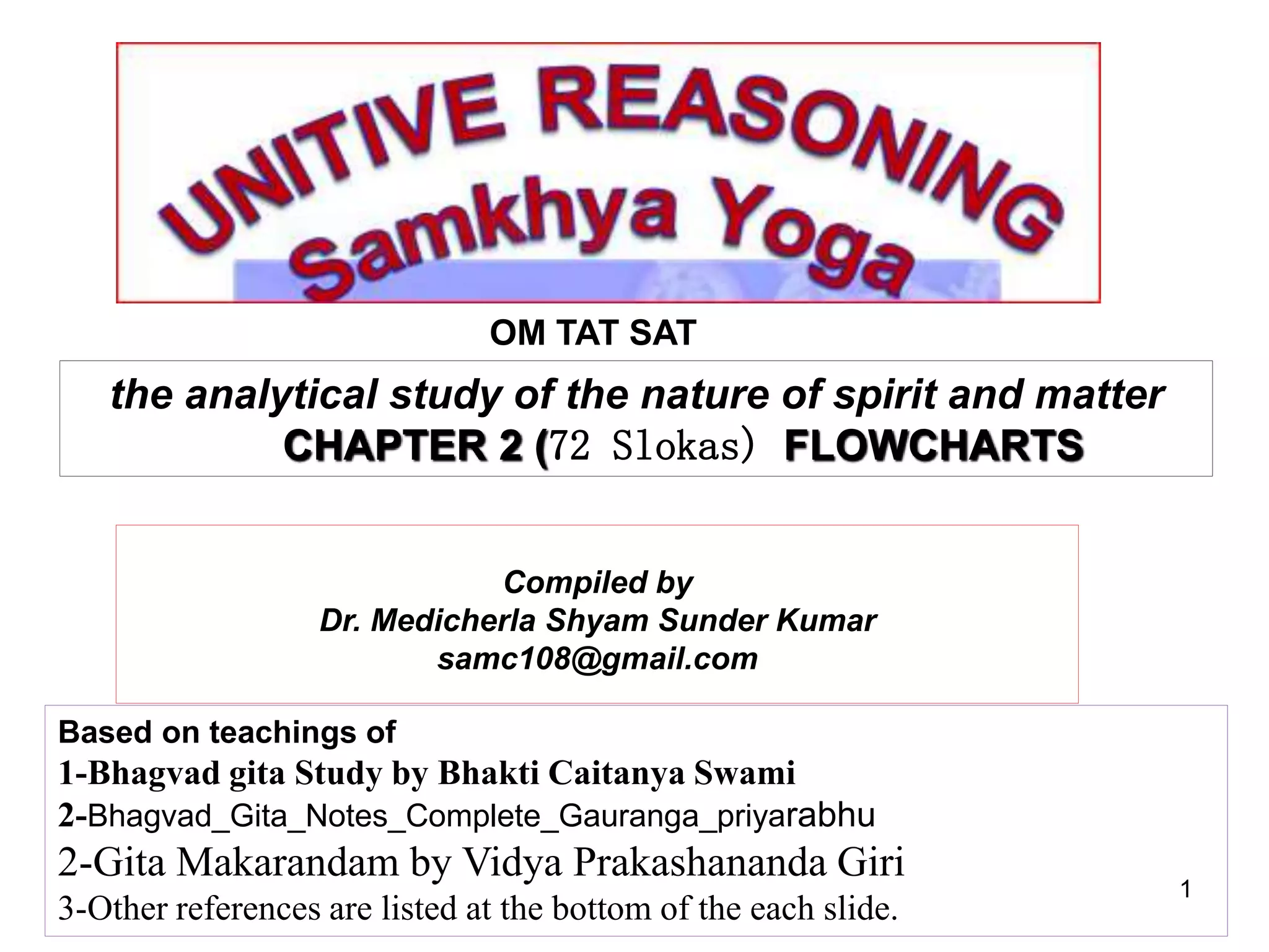 Bhagvad gita Chapter- 2 ,Summary.(Revised 2021): Samkhya Yoga (The yoga of knowledge)flowcharts ...