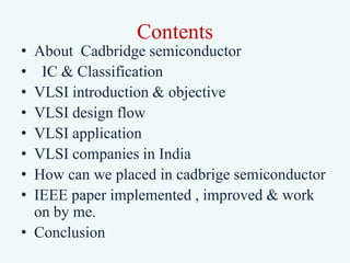 vlsi design summer training ppt | PPTX