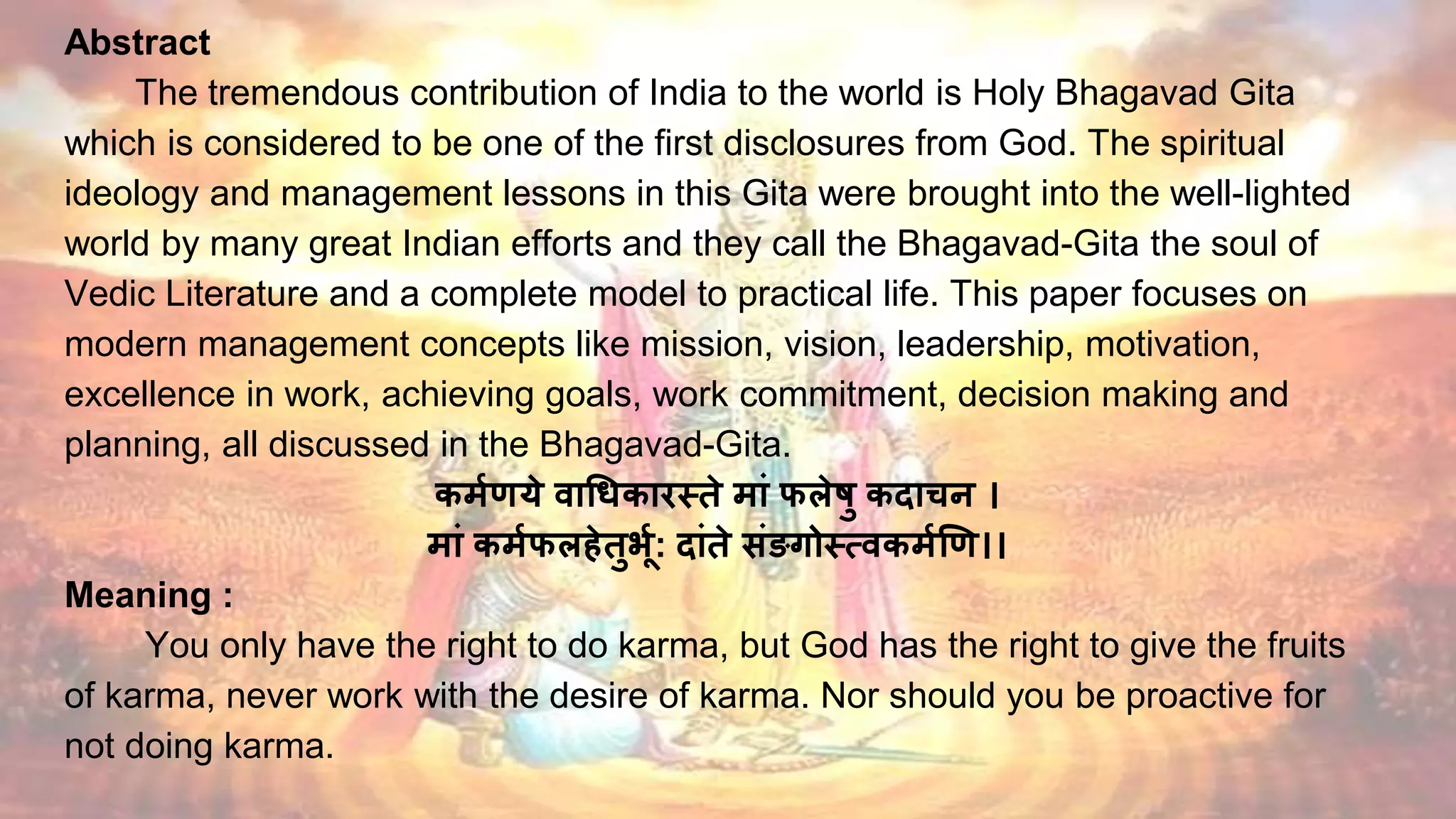 Bhagwat gita management lessons from gita | PPTX