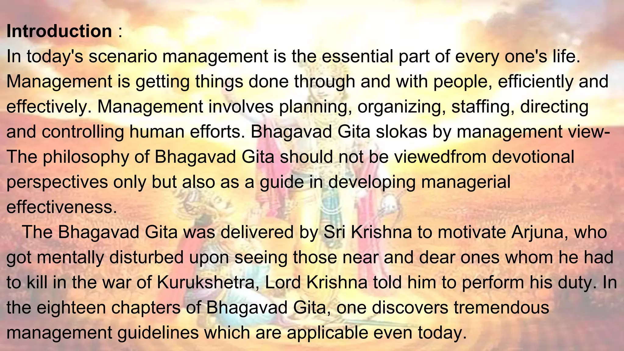 Bhagwat gita management lessons from gita | PPTX