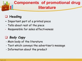 Promotional drug literature | PPT