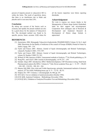 Method Development and Validation of Related Substances by HPLC for ...