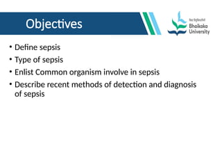 Sepsis knowledge and recent advances in diagnosis | PPT