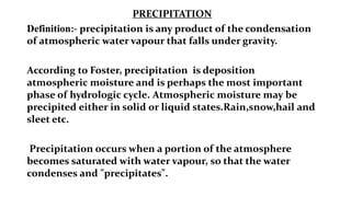 FROMS & TYPES OF PRECIPITATION | PPTX