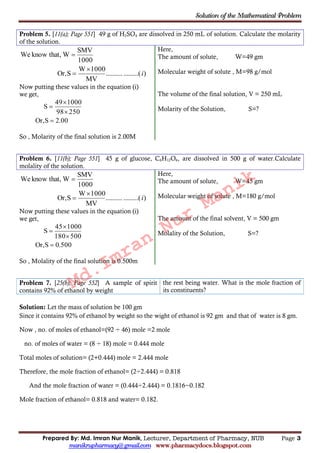 Solution to the Mathematical Problems from Bahl Tuli MANIK | PDF