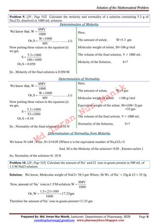 Solution to the Mathematical Problems from Bahl Tuli MANIK | PDF