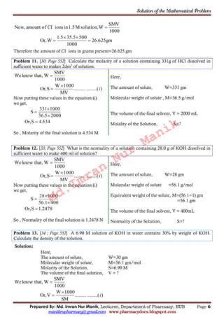 Solution to the Mathematical Problems from Bahl Tuli MANIK | PDF