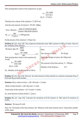 Solution to the Mathematical Problems from Bahl Tuli MANIK | PDF