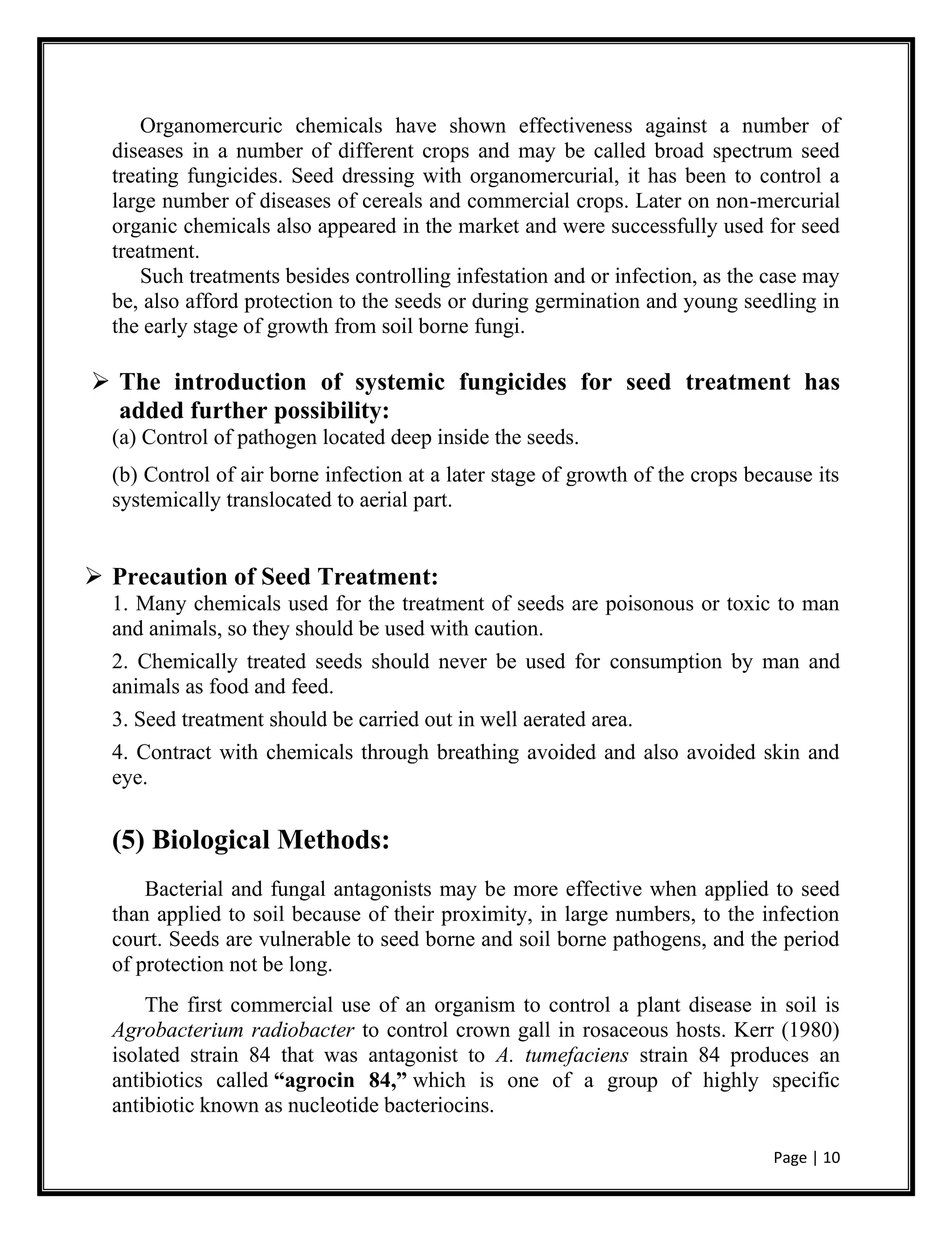 Management of Seed-Borne Plant Pathogens/Diseases and Procedure for ...
