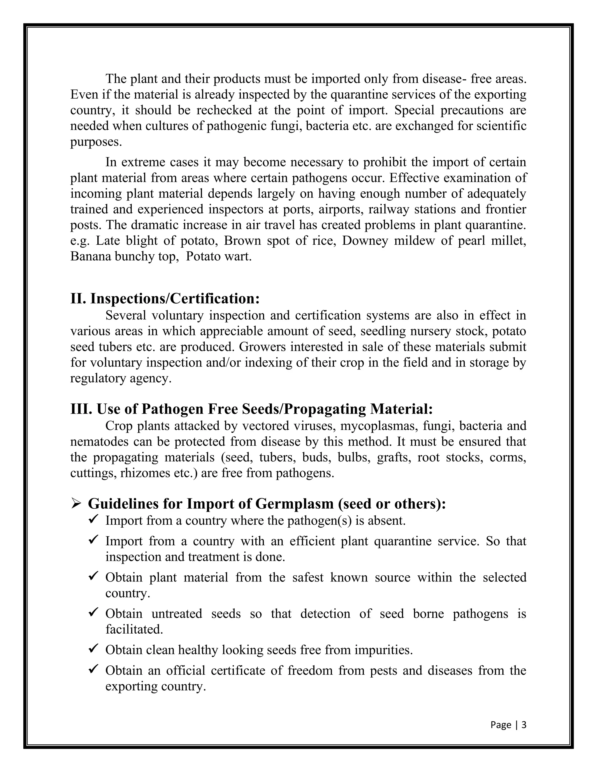 Management of Seed-Borne Plant Pathogens/Diseases and Procedure for ...