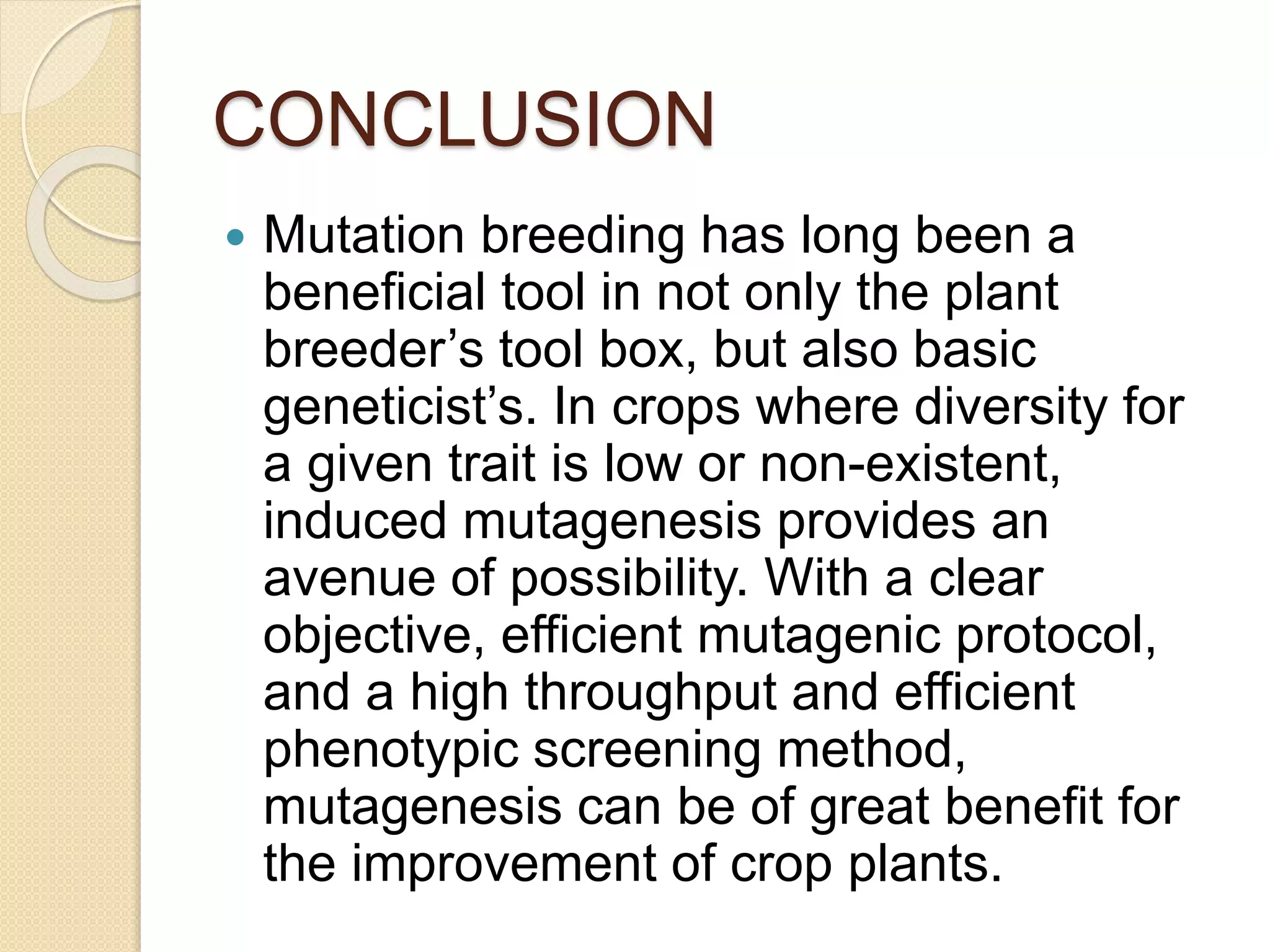 mutation in plant breeding | PPTX