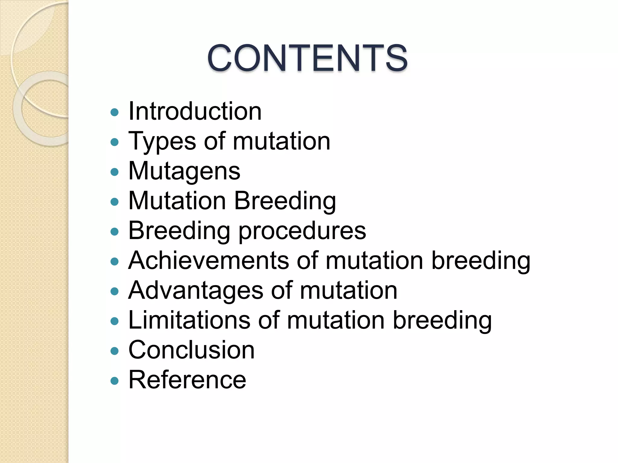 mutation in plant breeding | PPTX