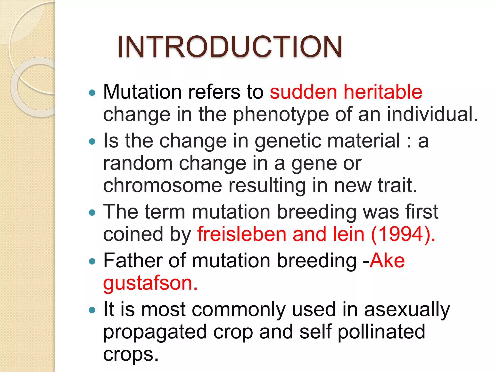 mutation in plant breeding | PPTX