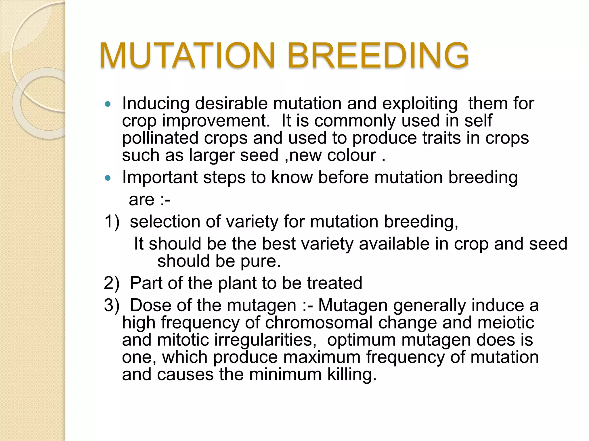 mutation in plant breeding | PPTX