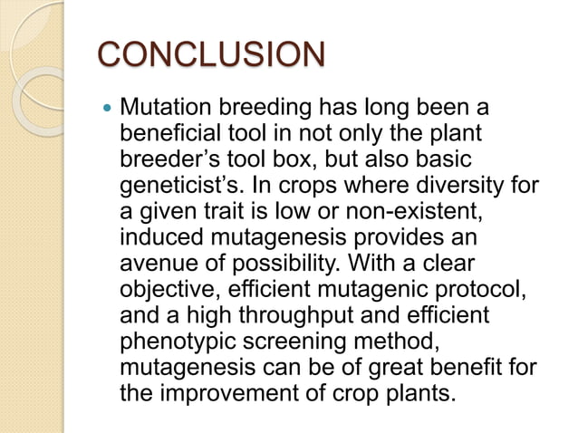 mutation in plant breeding | PPTX | Agriculture | Industries