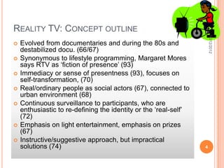 Reality TV Shows and Media Effect | PPTX