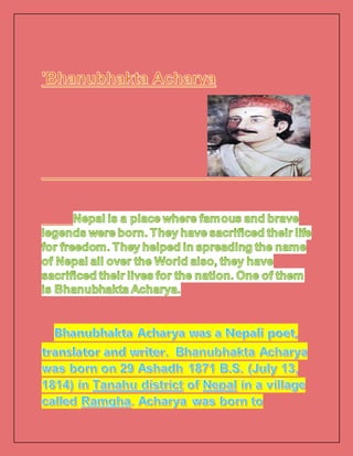 Bhanubhakta acharya | DOCX