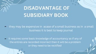 Subsidiary book BBA financial accounting | PDF
