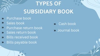 Subsidiary book BBA financial accounting | PDF