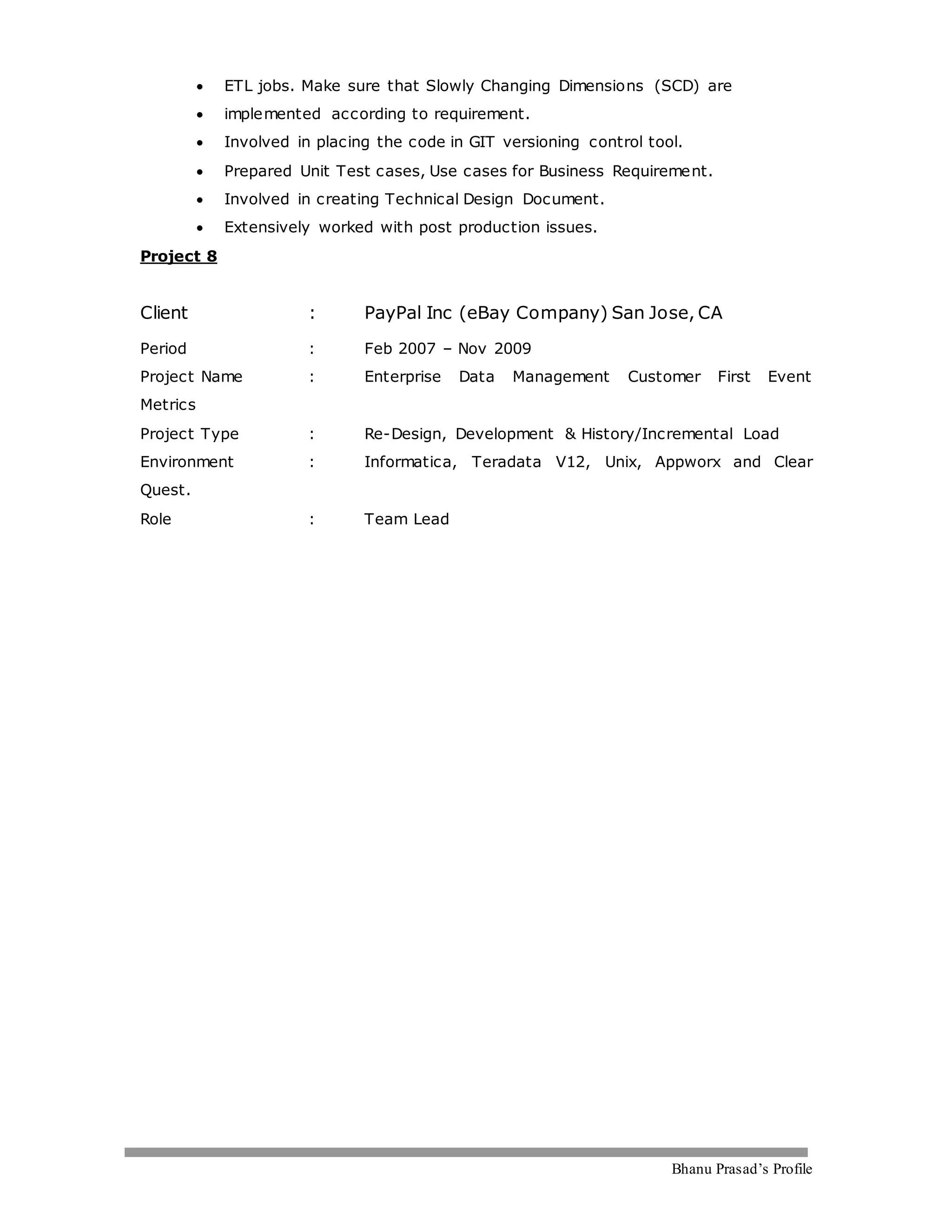 Bhanu prasad profile | DOCX | Databases | Computer Software and ...