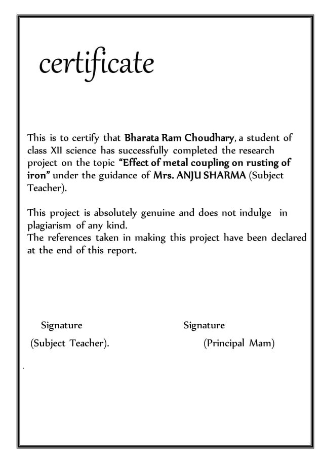 investigation project of chemistry on metal coupling | DOCX | Nail Care ...