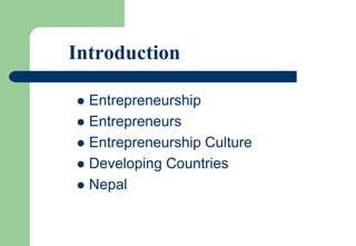 Developing Entrepreneurship Culture Chalanges for Developing Countries ...