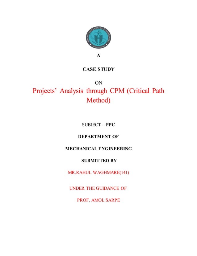 study on project analysis through critical path method | PDF